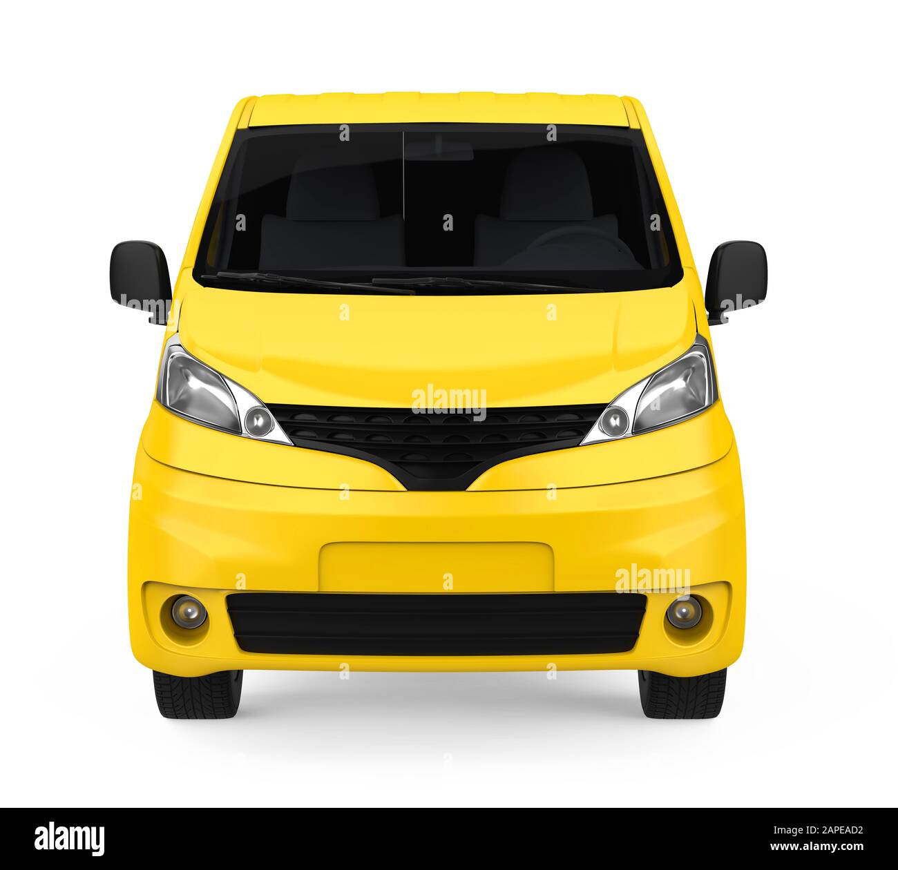 Yellow Delivery Van Isolated Stock Photo - Alamy