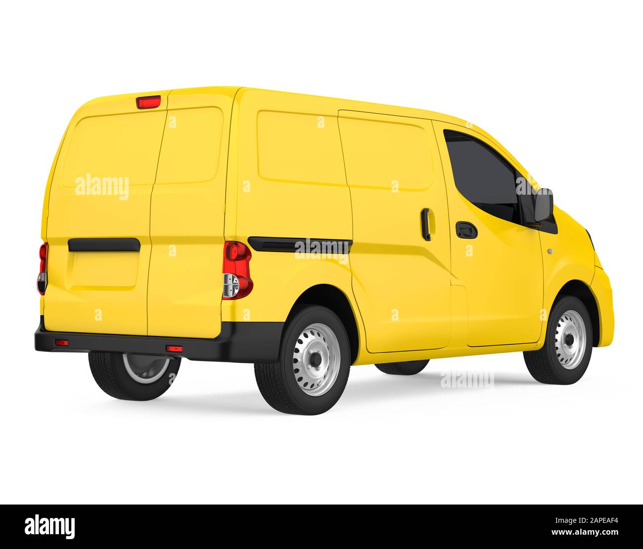 Yellow Delivery Van Isolated Stock Photo - Alamy