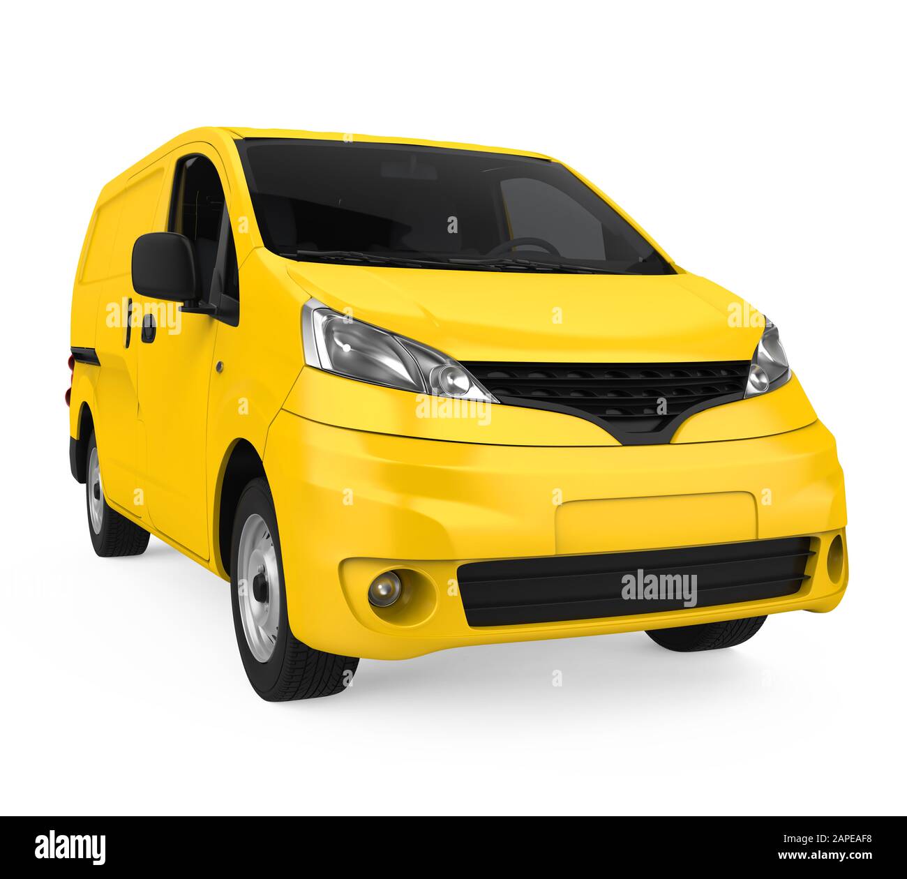 Yellow Delivery Van Isolated Stock Photo - Alamy