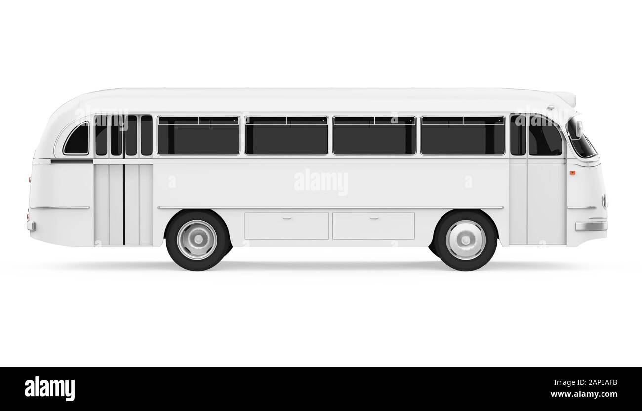 Old Vintage Bus Isolated Stock Photo - Alamy