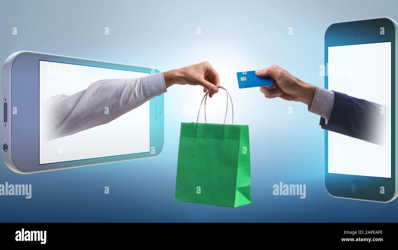 The online shopping through buying from internet Stock Photo - Alamy