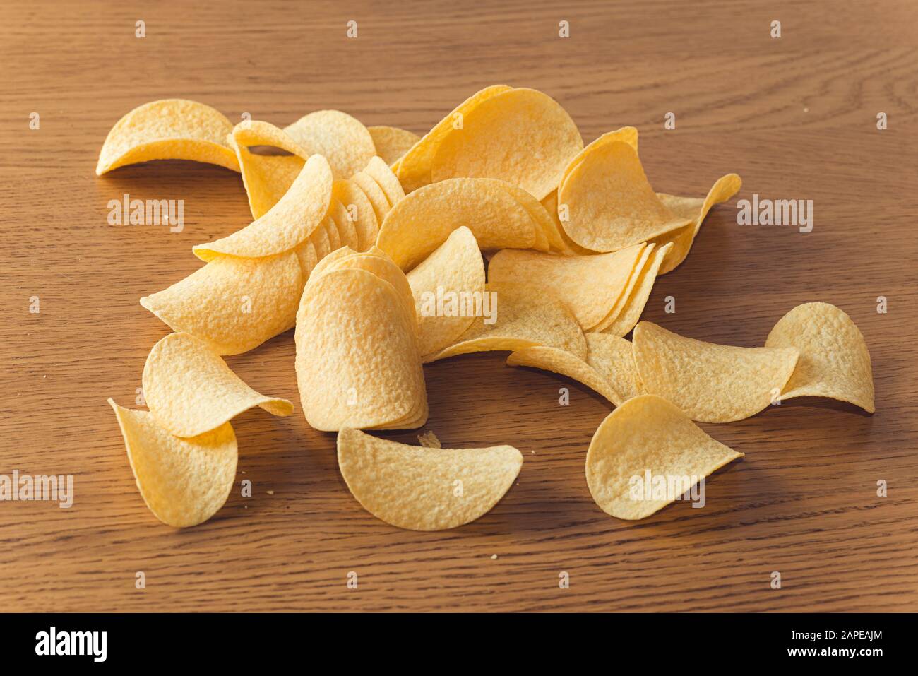 Potato chips laying on hi-res stock photography and images - Alamy