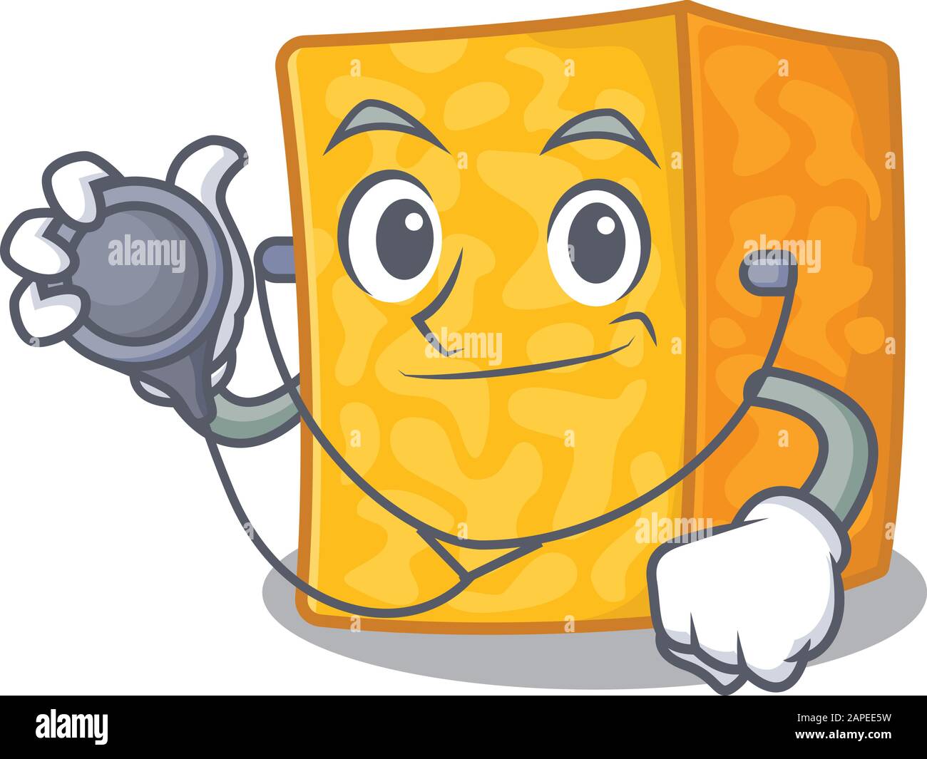 Smart and cool colby jack cheese cartoon character in a Doctor with ...