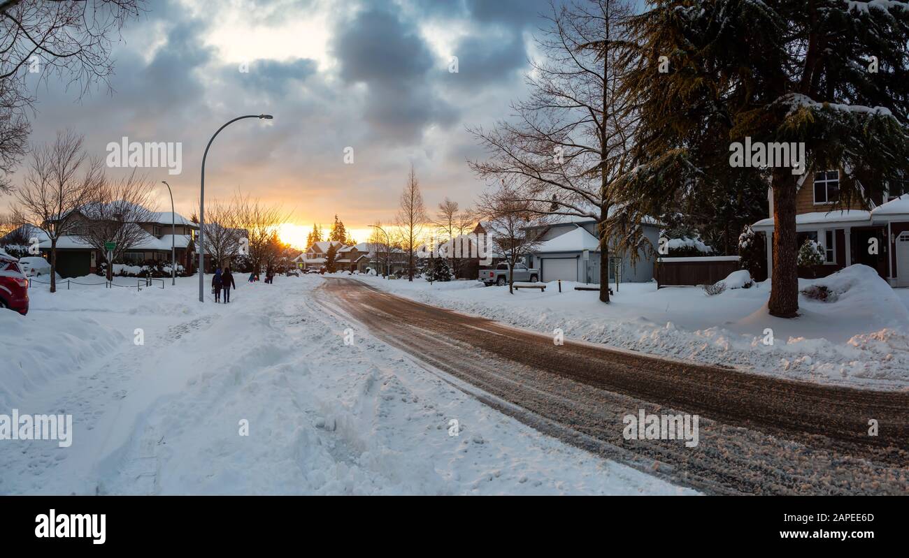 Residential Neighborhood in the Suburbs during a Dramatic Colorful ...