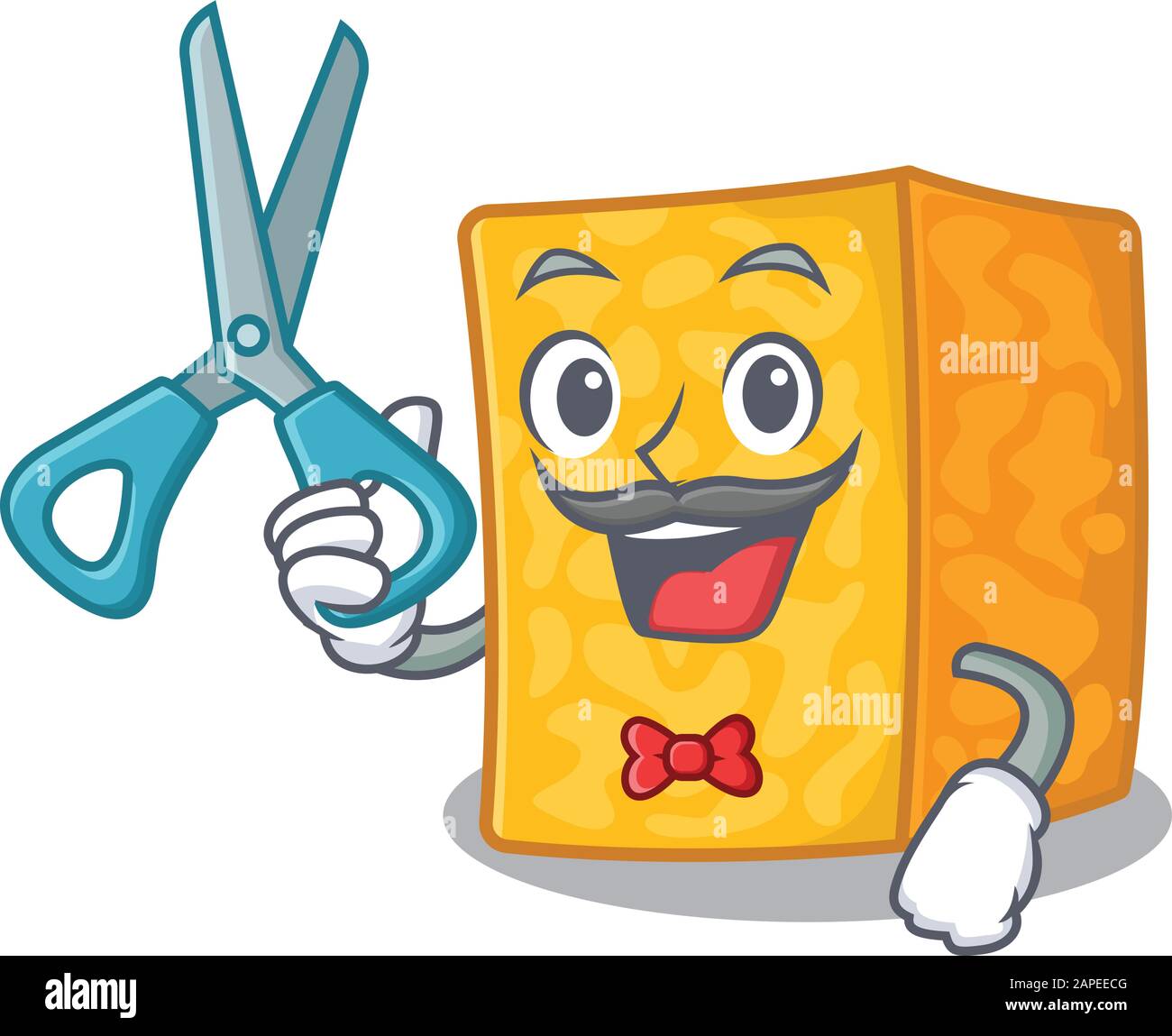 Smiley Funny Barber colby jack cheese cartoon character design style ...