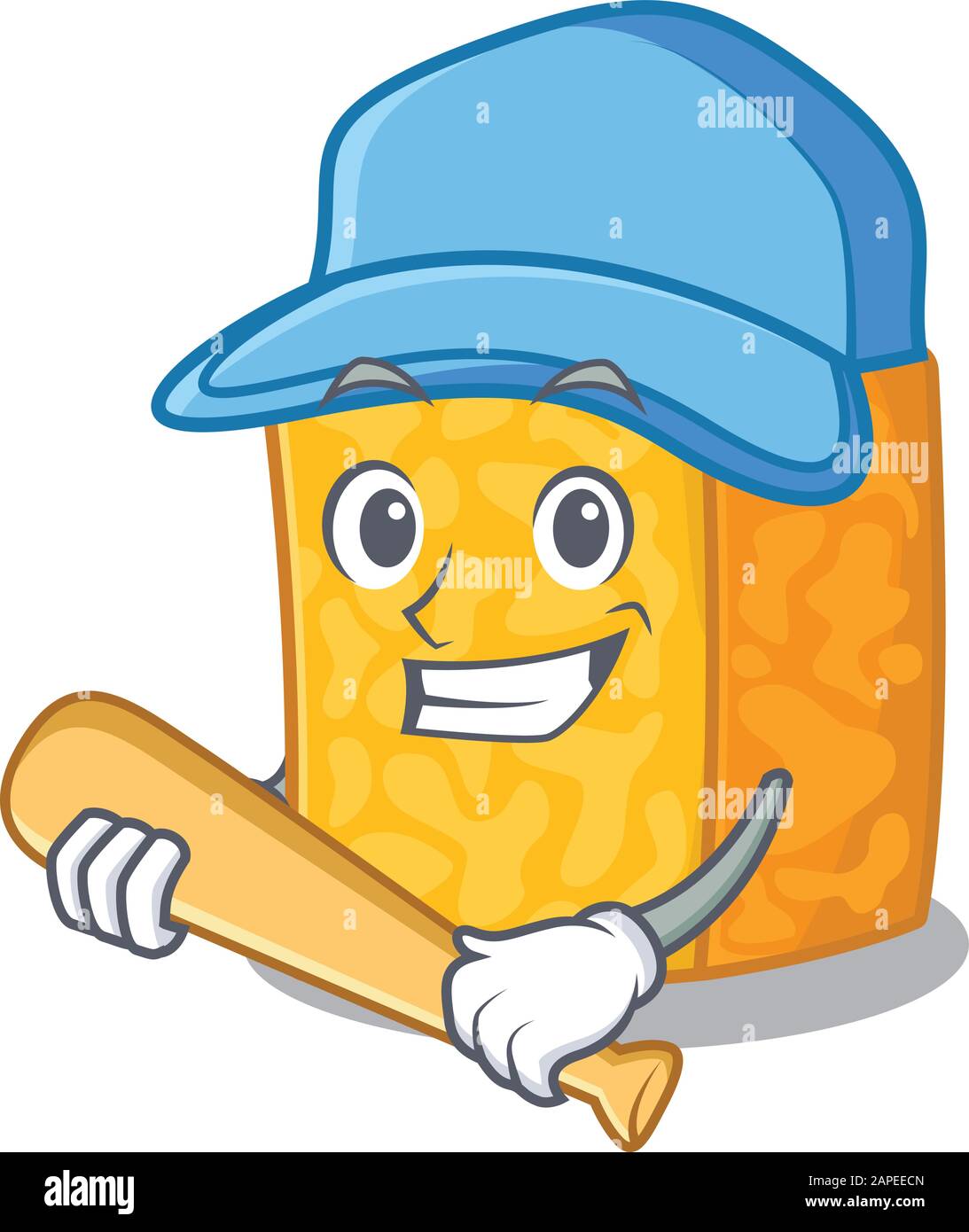 Sporty colby jack cheese cartoon character design with baseball Stock ...