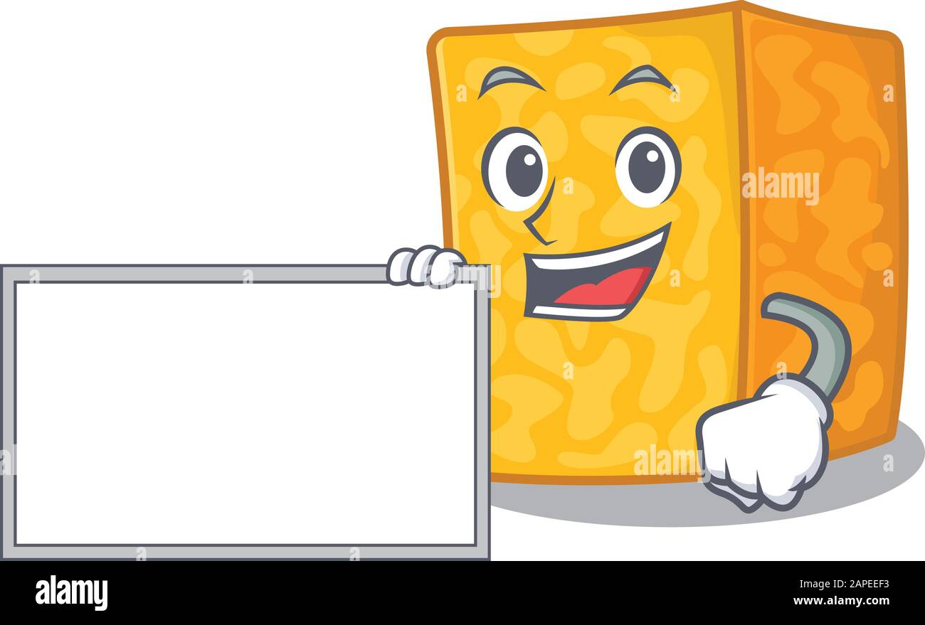 Funny colby jack cheese cartoon character design style with board Stock ...