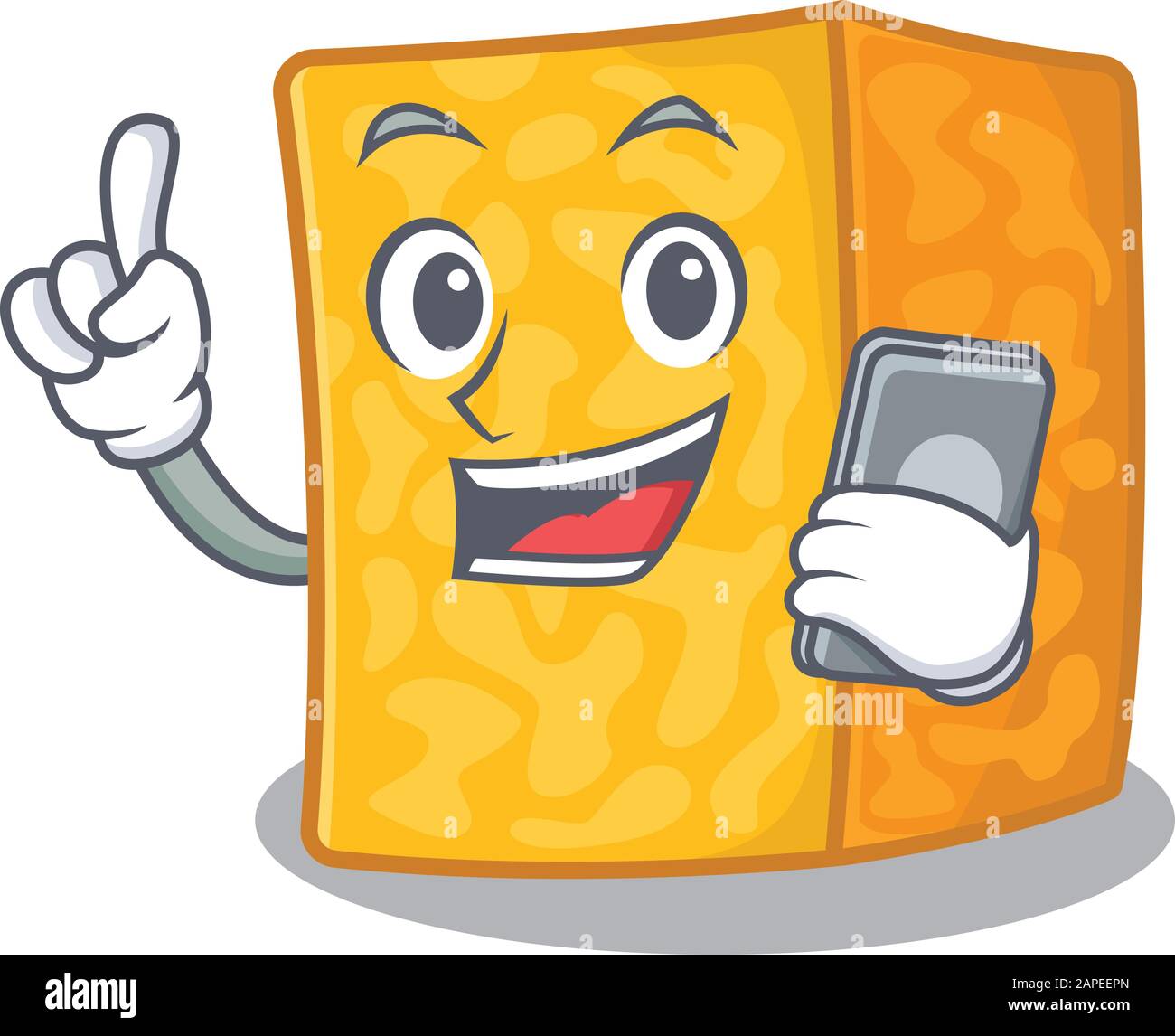 Cartoon design of colby jack cheese speaking on a phone Stock Vector ...