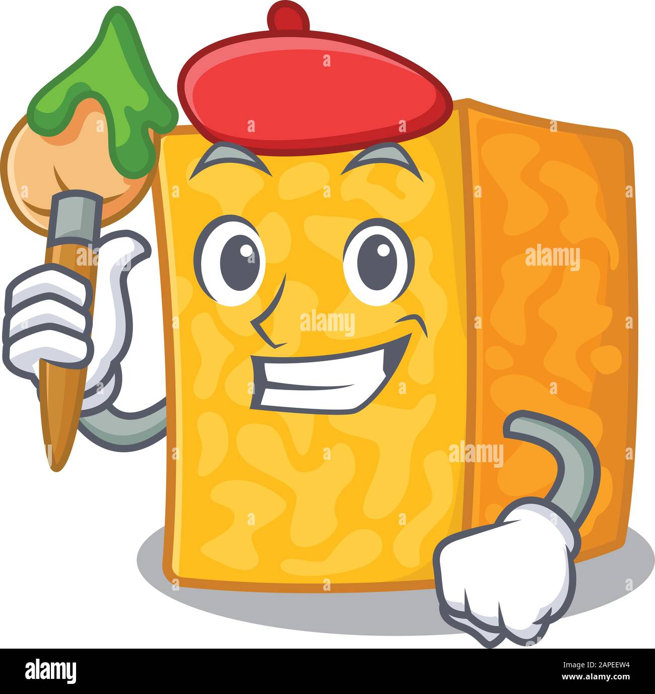 Cartoon character of colby jack cheese Artist with a brush Stock Vector ...