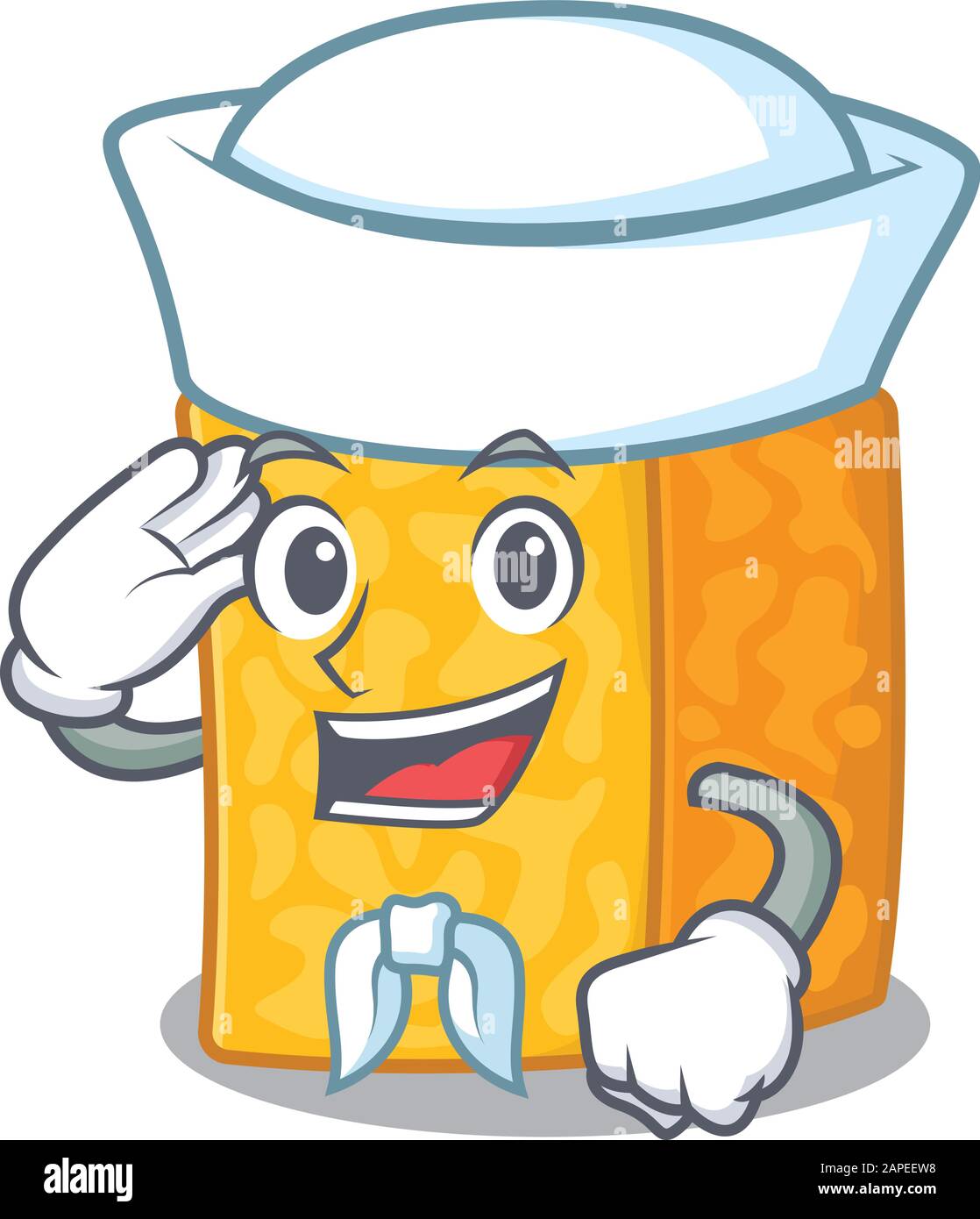 A mascot design of colby jack cheese Sailor wearing hat Stock Vector ...