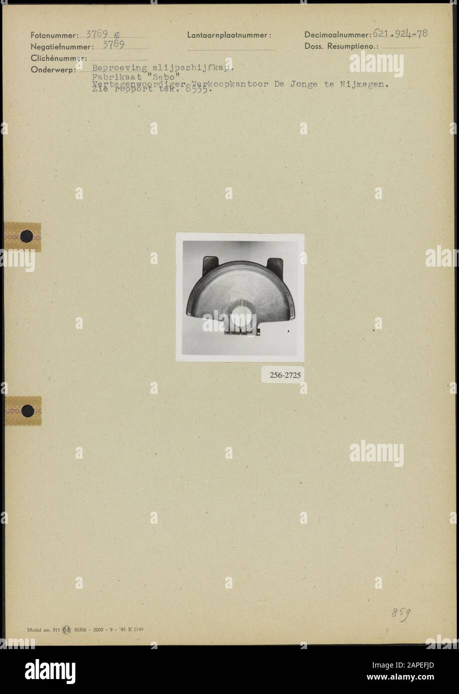 Trial of a grinding wheel cap made of Sabo (representative Sales Office ...