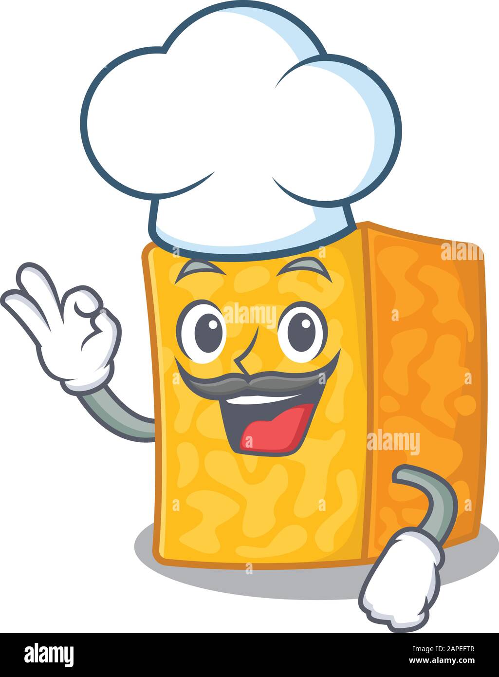 Colby jack cheese cartoon character wearing costume of chef and white ...