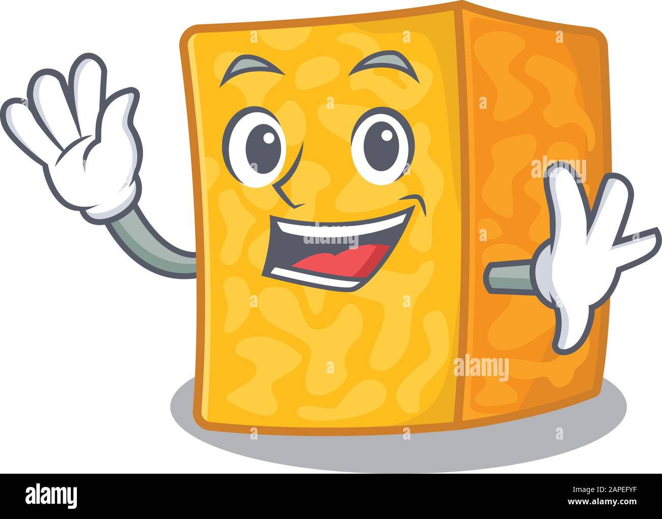Waving friendly colby jack cheese cartoon character design Stock Vector ...