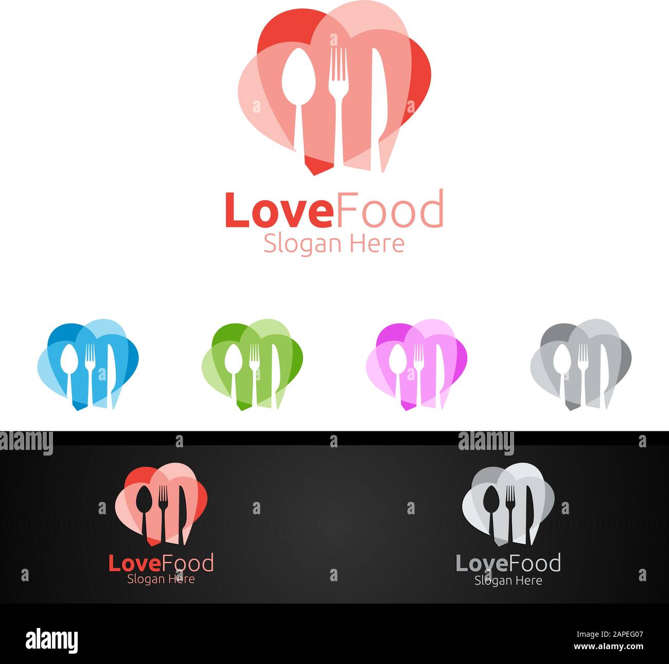 Love Healthy Food Logo Template. Organic Vector Design.for Menu ...