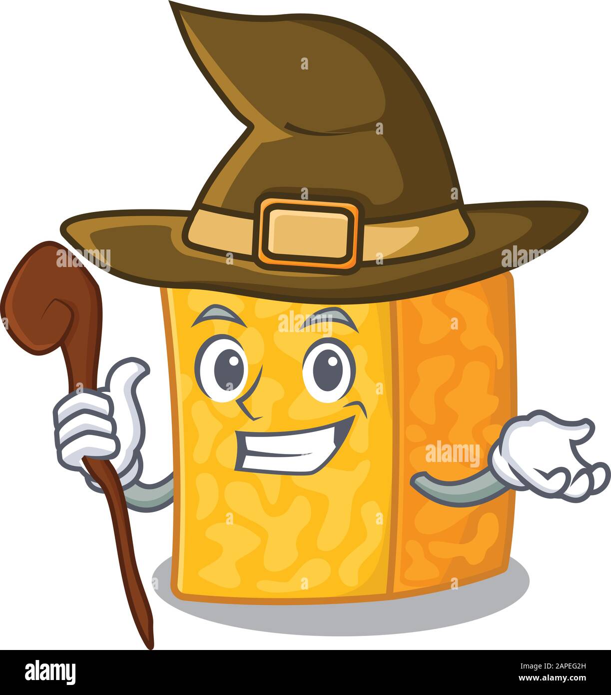 cartoon mascot style of colby jack cheese dressed as a witch Stock ...