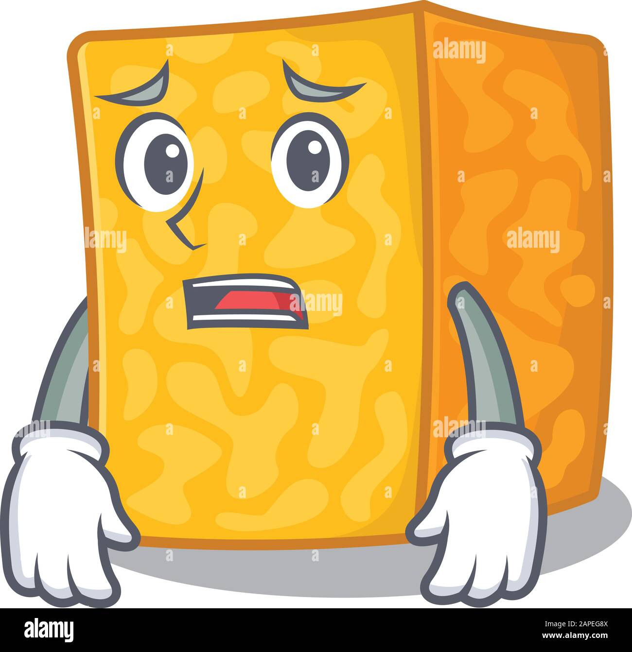 A picture of colby jack cheese showing afraid look face Stock Vector ...