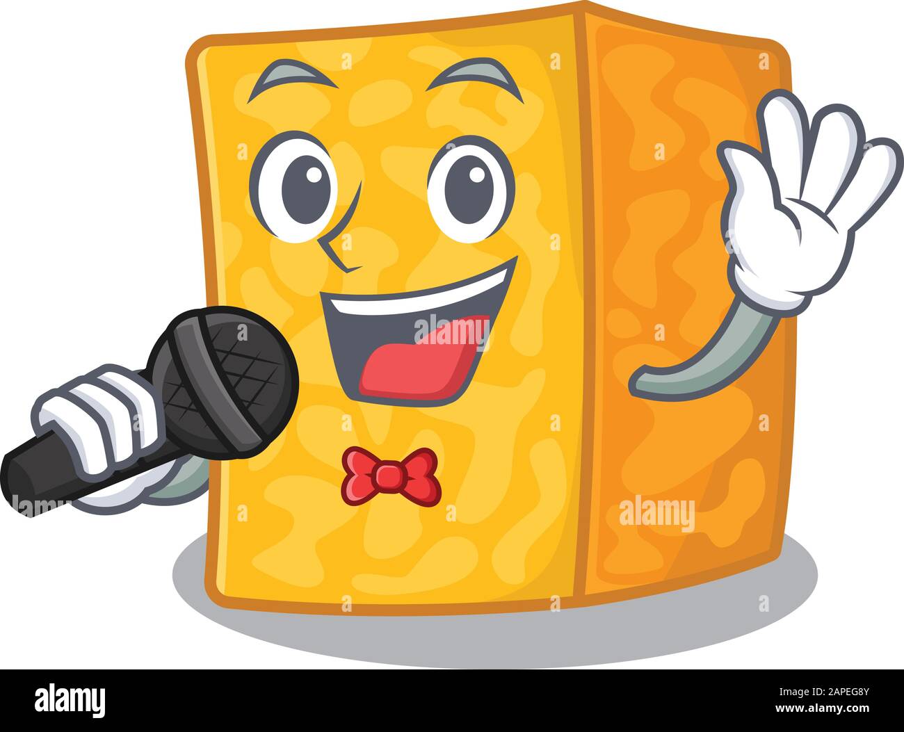 Happy colby jack cheese singing on a microphone Stock Vector Image ...