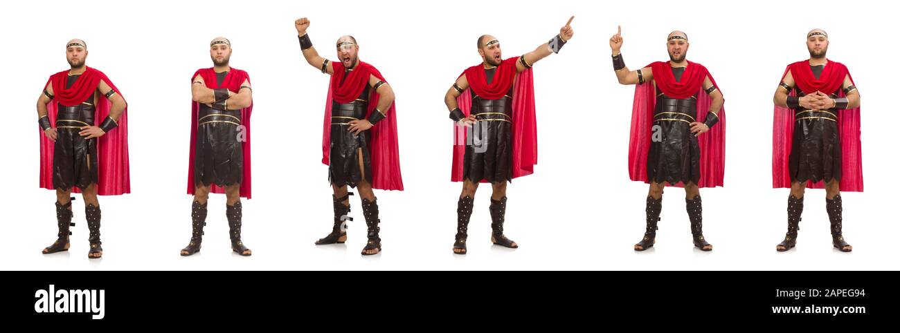 The gladiator isolated on white background Stock Photo - Alamy
