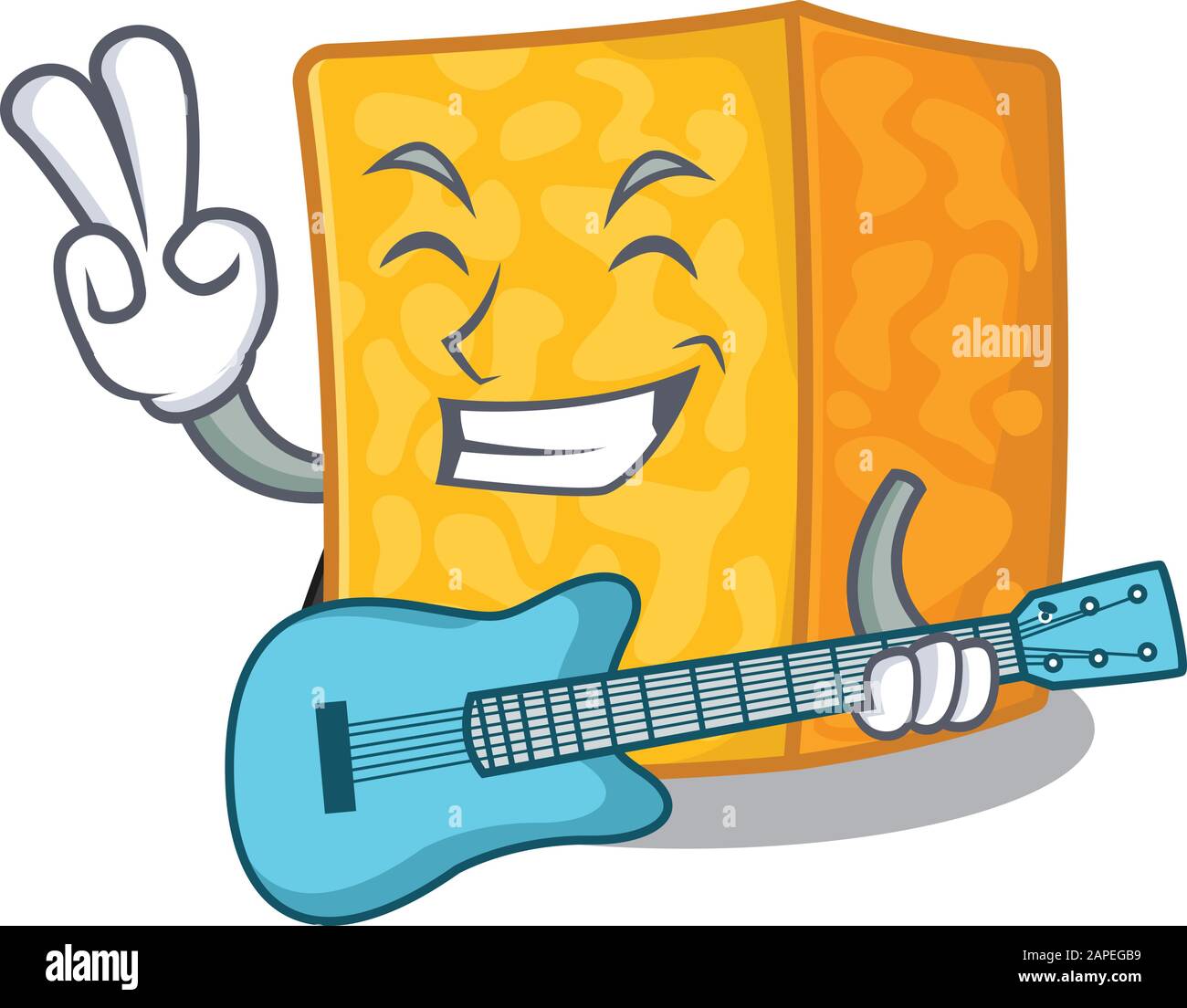 A mascot of colby jack cheese performance with guitar Stock Vector ...