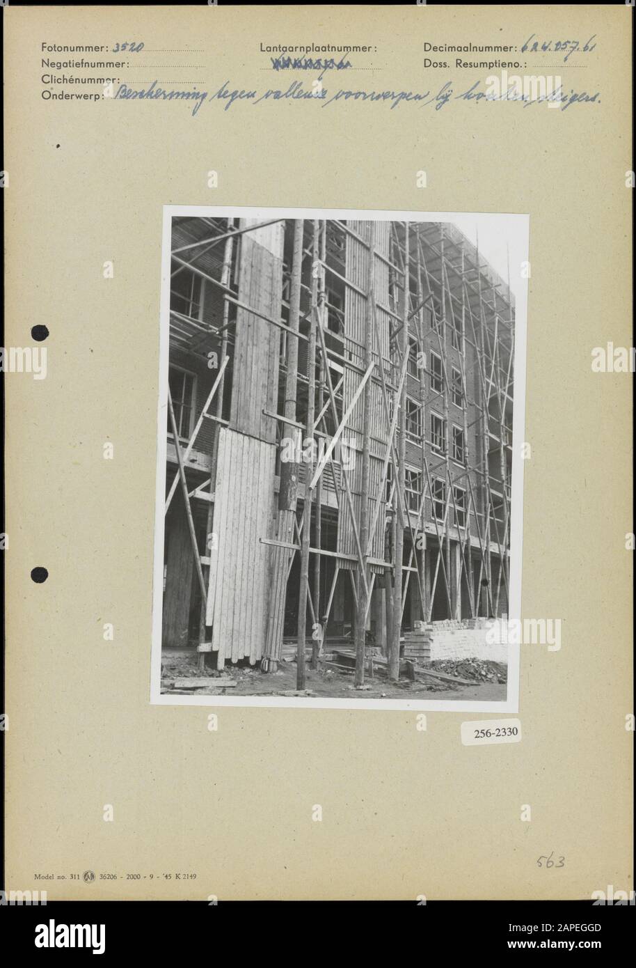 Wooden scaffolding Description: Protection at wooden scaffolding ...