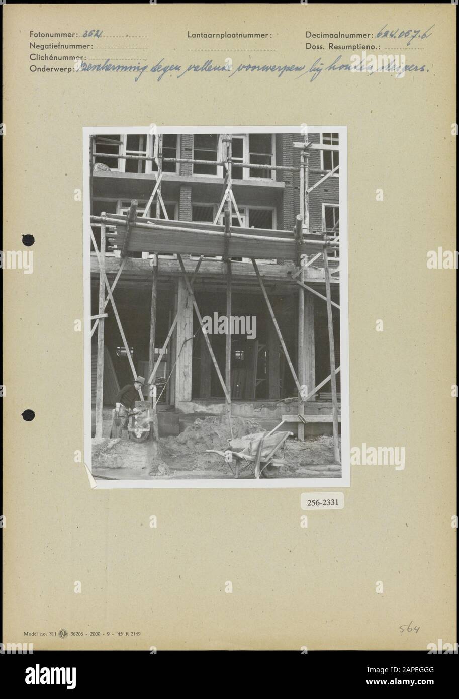 Wooden scaffolding Description: Protection in wooden scaffolding ...