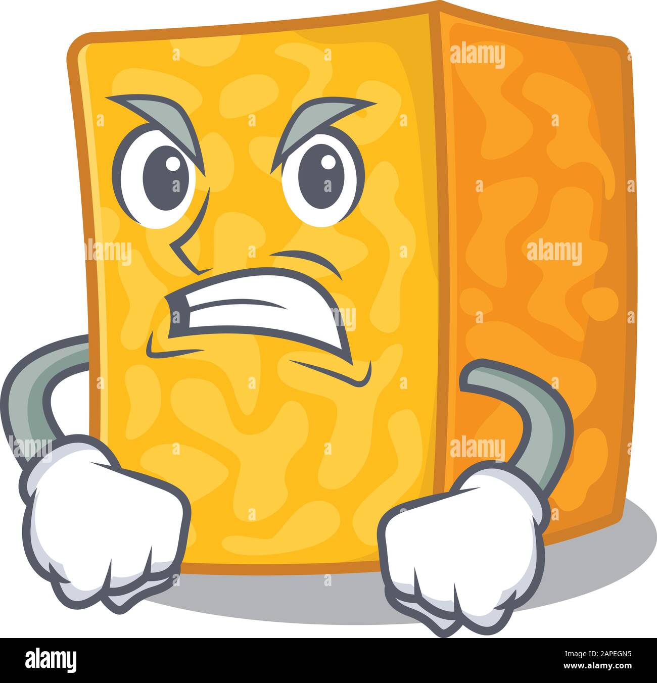 Colby jack cheese cartoon character design having angry face Stock ...