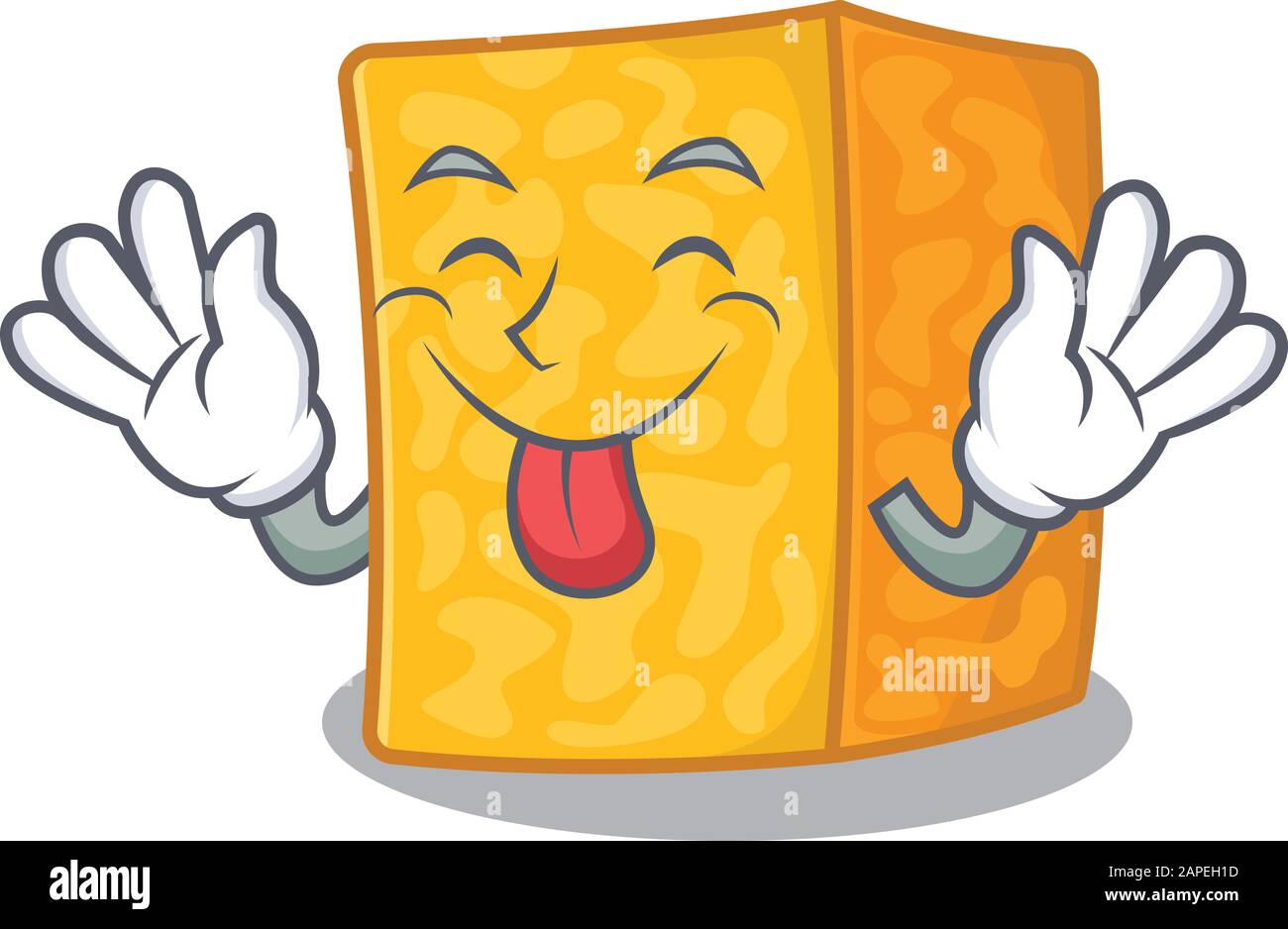 Cute colby jack cheese cartoon mascot style with Tongue out Stock ...
