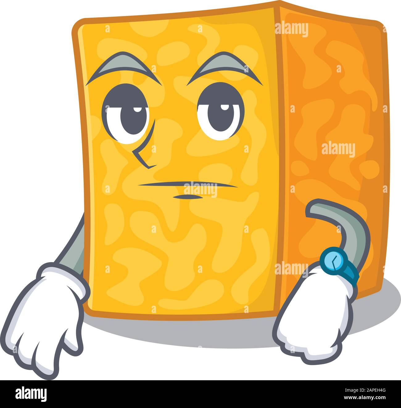 cartoon character design of colby jack cheese on a waiting gesture ...