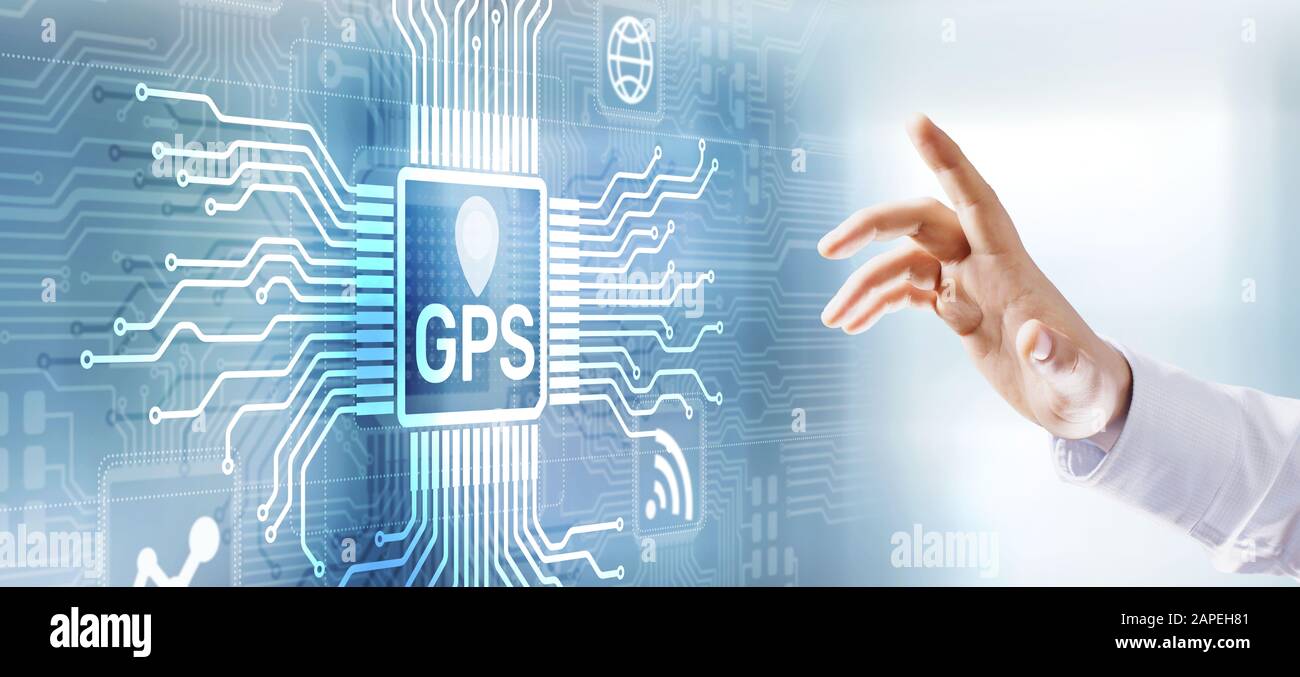 GPS Global positioning system navigation technology concept Stock Photo ...