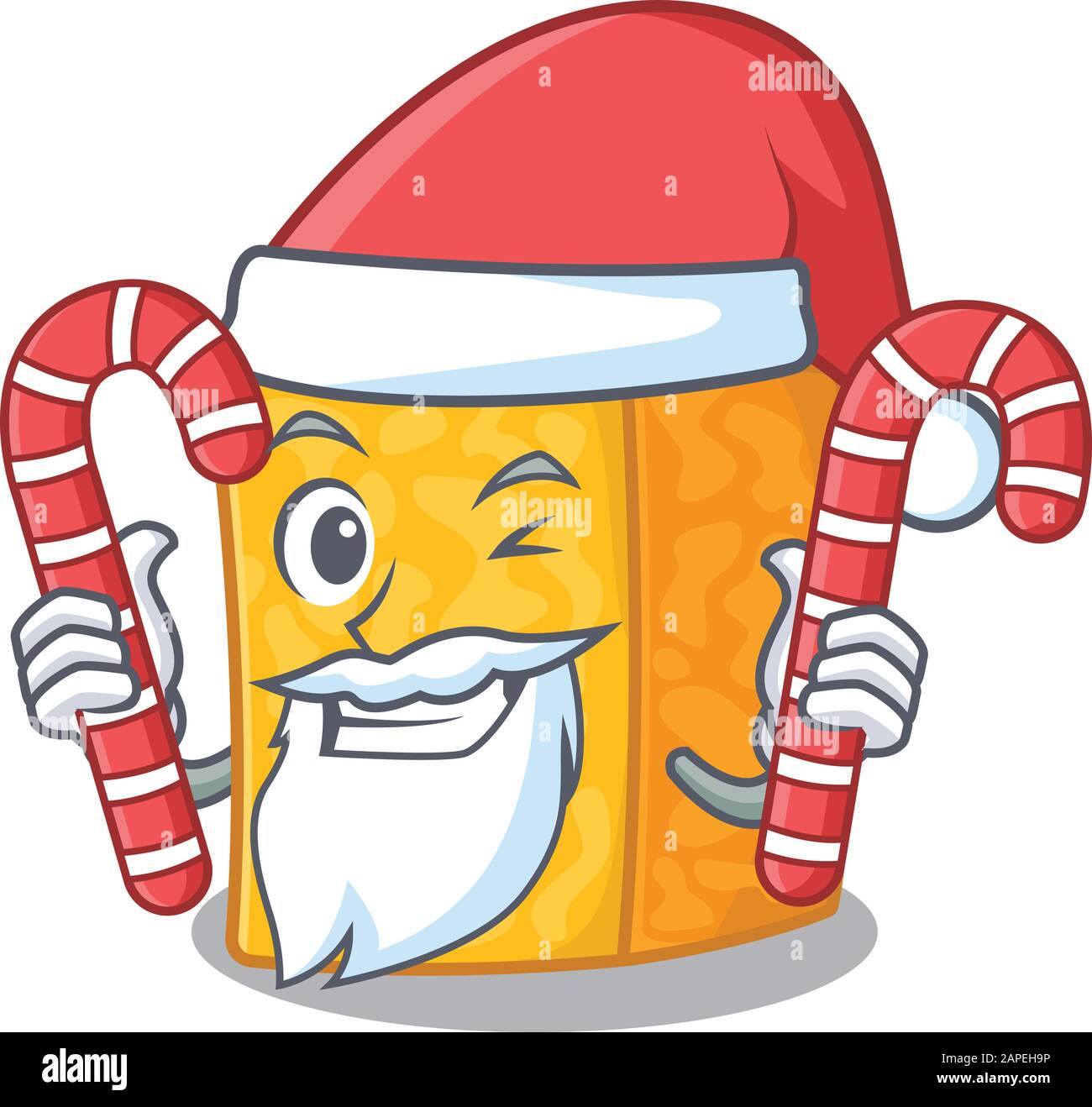 Colby jack cheese Cartoon character in Santa costume with candy Stock ...