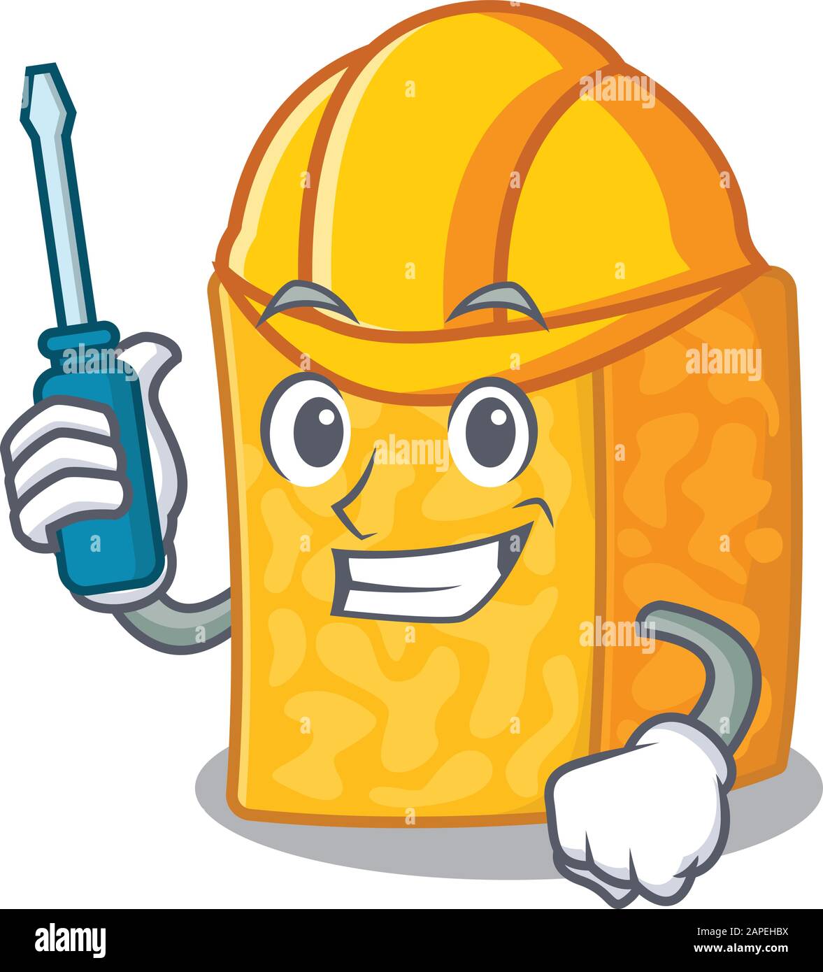 Cool automotive colby jack cheese in cartoon character style Stock ...