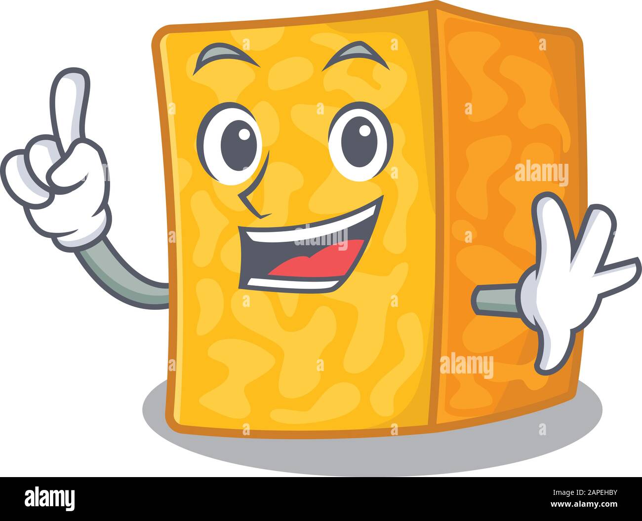 One Finger colby jack cheese in mascot cartoon character style Stock ...