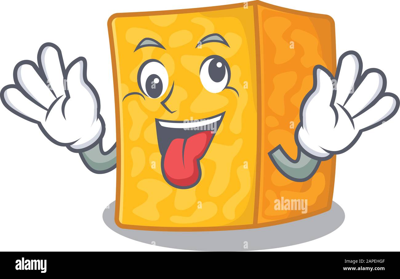 Colby jack cheese Cartoon character style with a crazy face Stock ...