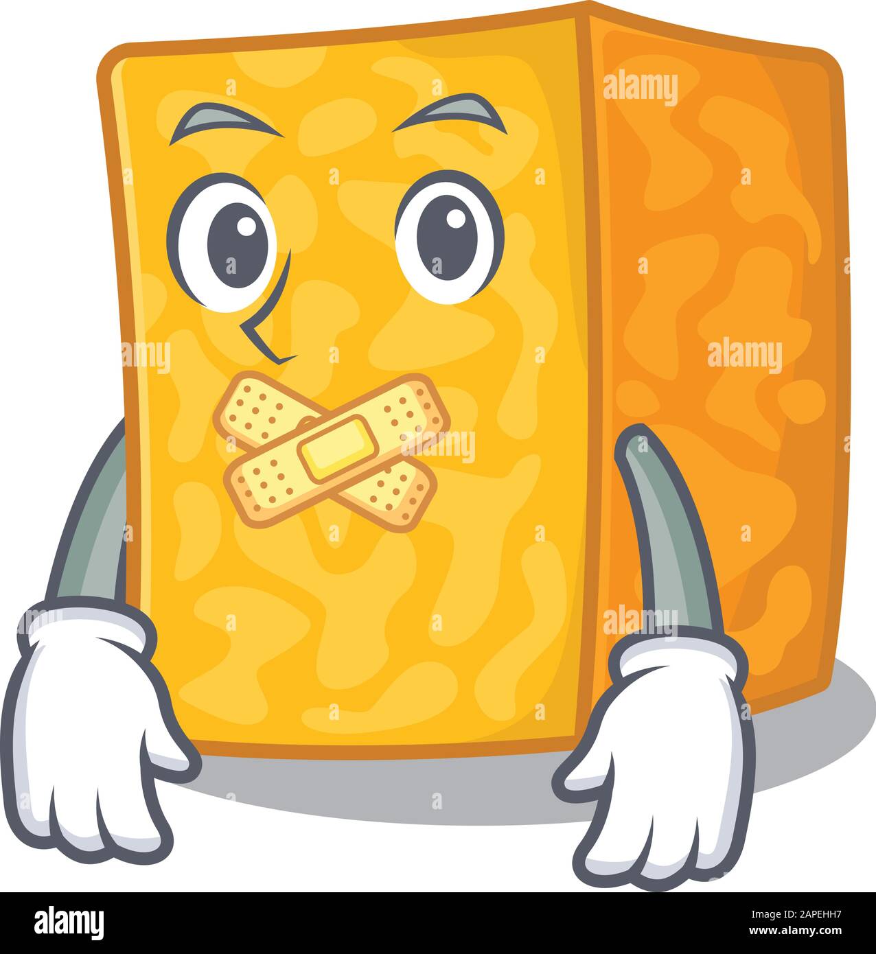 a silent gesture of colby jack cheese mascot cartoon character design ...