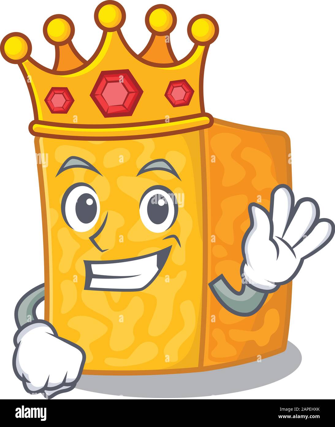 A stunning of colby jack cheese stylized of King on cartoon mascot ...