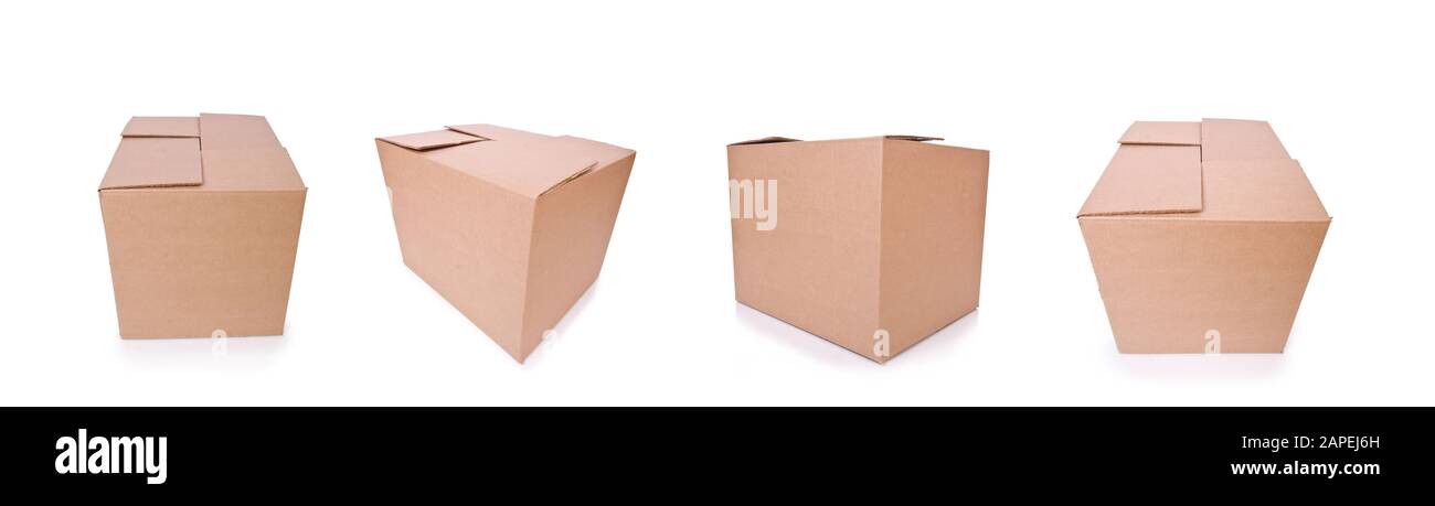 The carton boxes isolated on the white background Stock Photo - Alamy