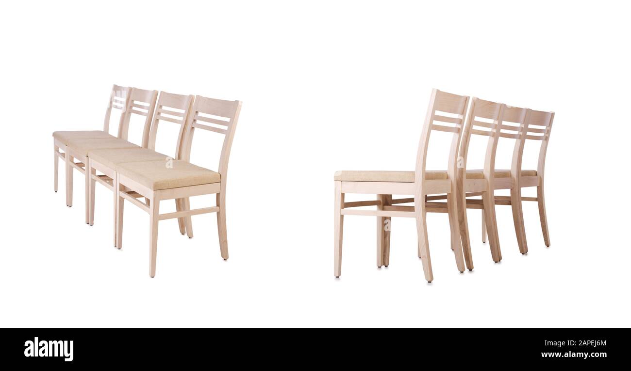 The set of chairs isolated on white Stock Photo - Alamy