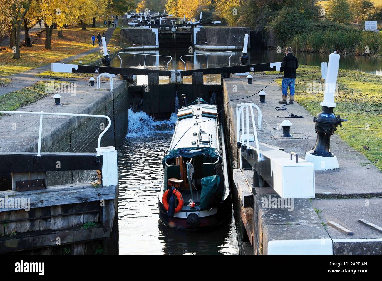 hatton locks grand union canal warwickshire england uk Stock Photo - Alamy
