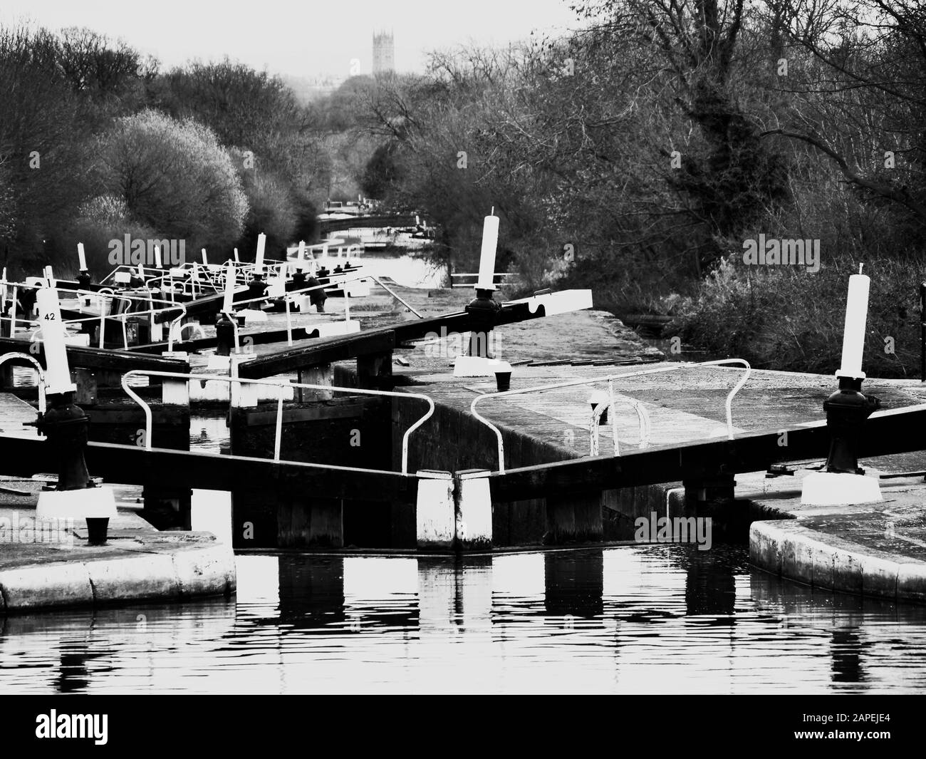 hatton locks grand union canal warwickshire england uk Stock Photo - Alamy