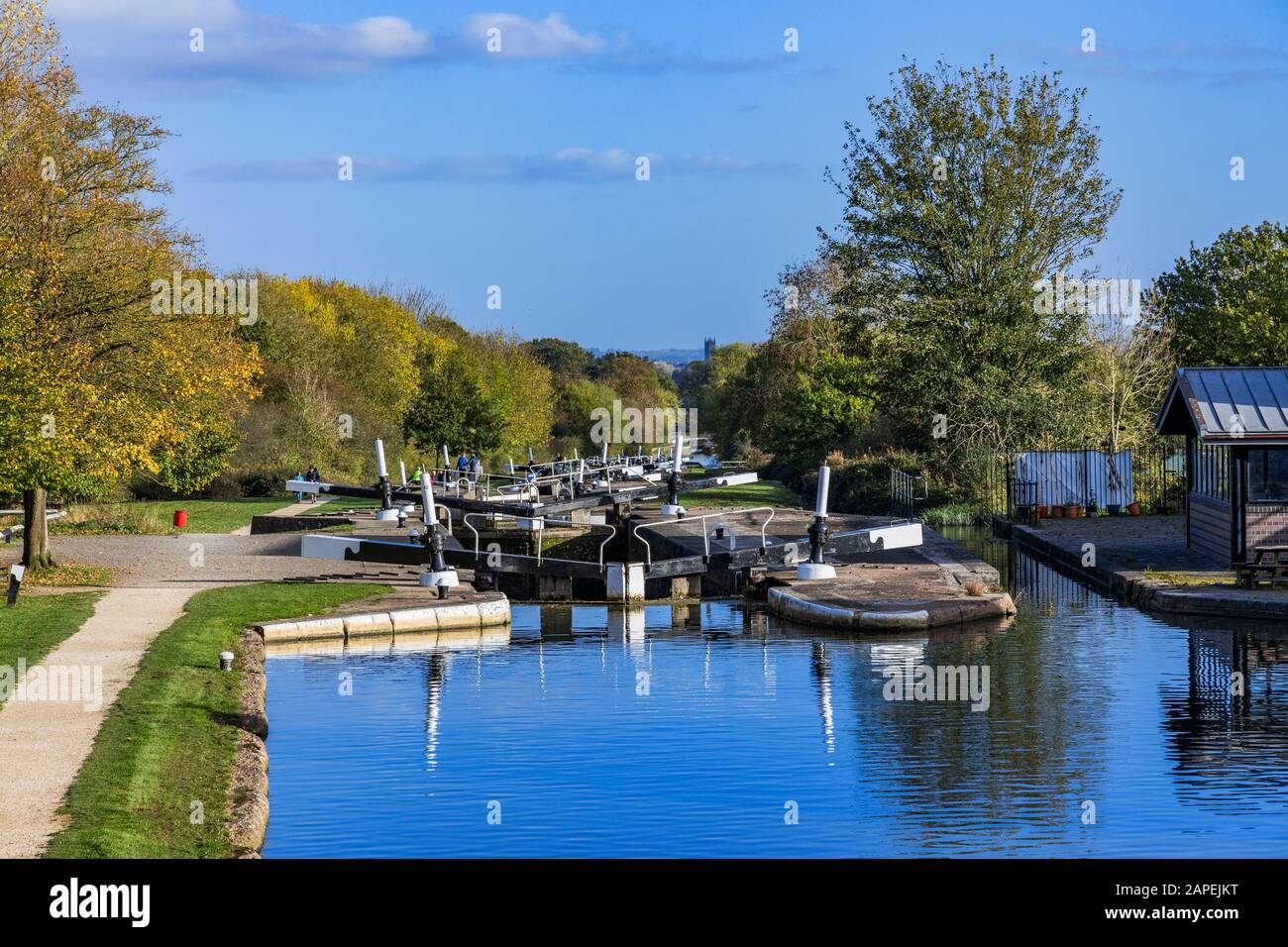 hatton locks grand union canal warwickshire england uk Stock Photo - Alamy