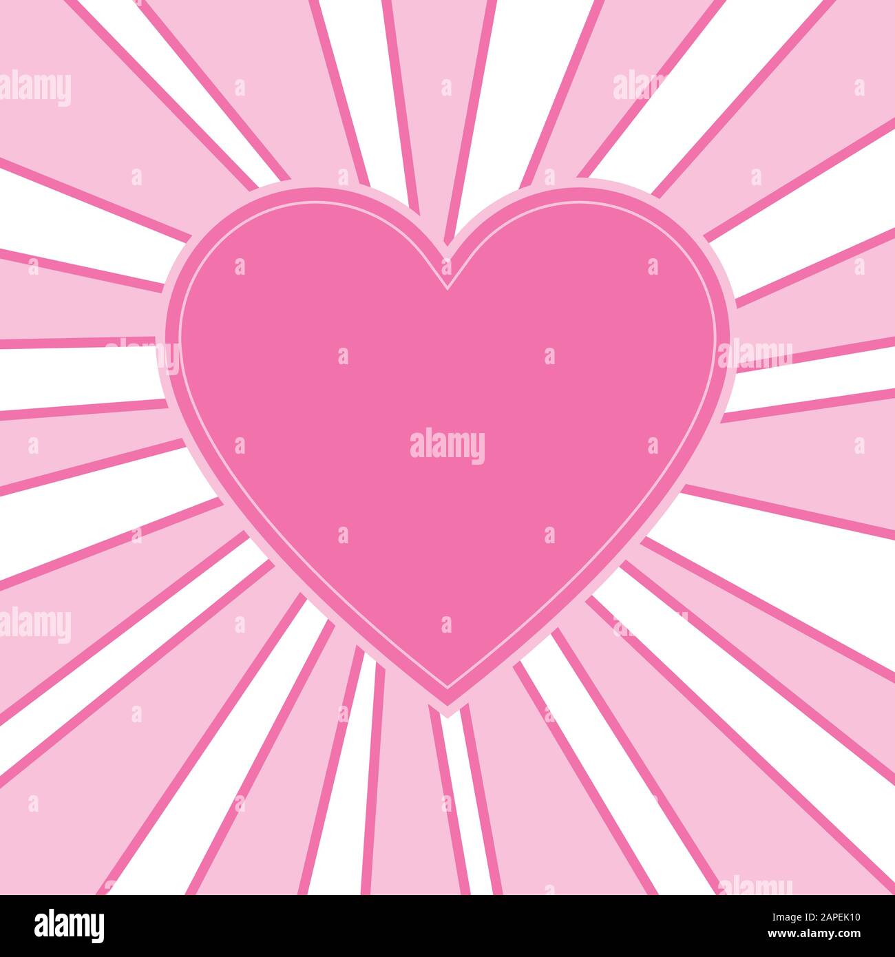 Pink sunshine background, abstract sunburst template with heart in the ...