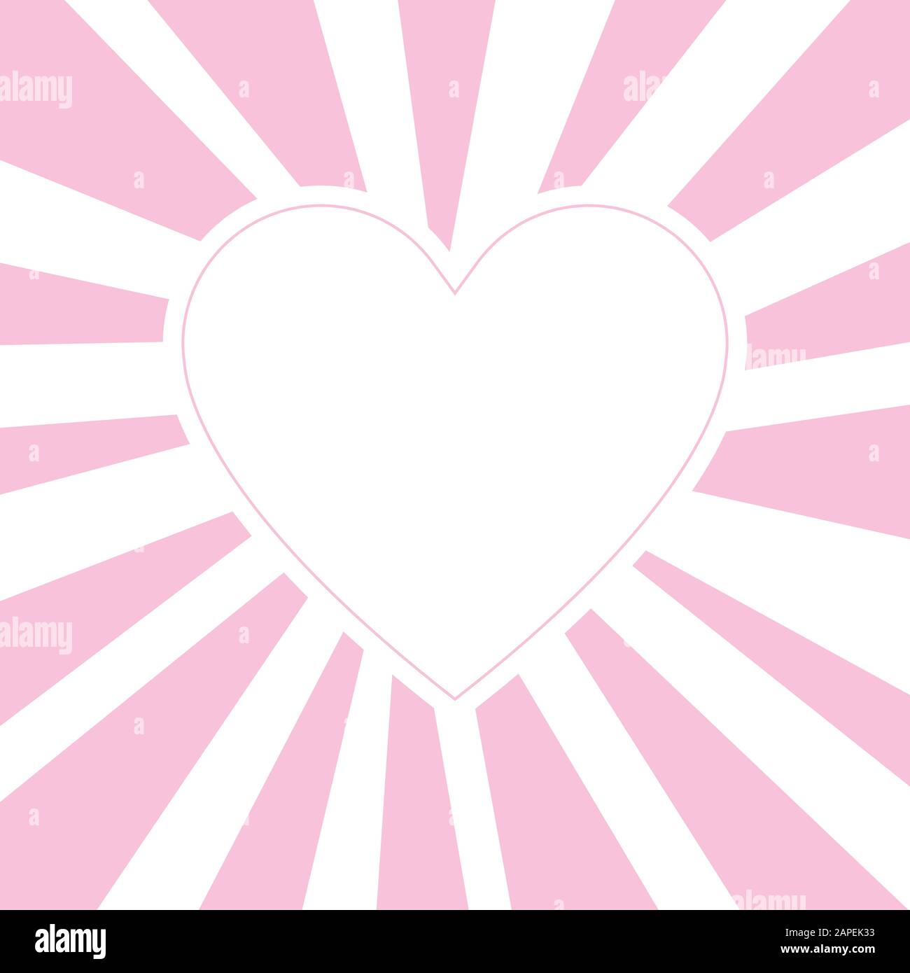 Pink sunshine background, abstract sunburst template with heart in the ...