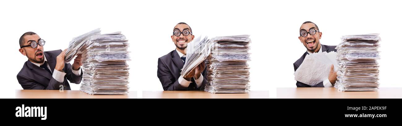 The man with too much work to do Stock Photo - Alamy