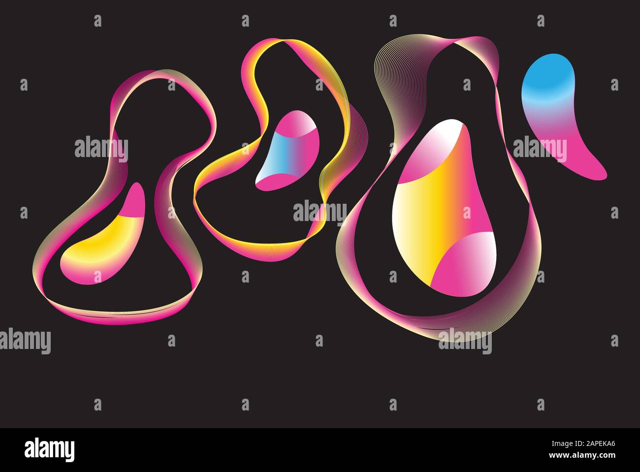 Unusual abstract shapes from different waves and shapes. Design of a ...