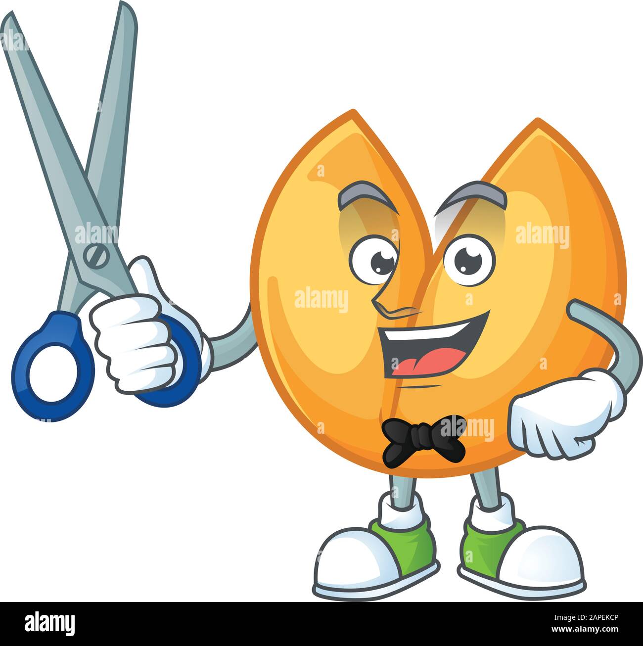 Cool friendly barber chinese fortune cookie cartoon character style ...