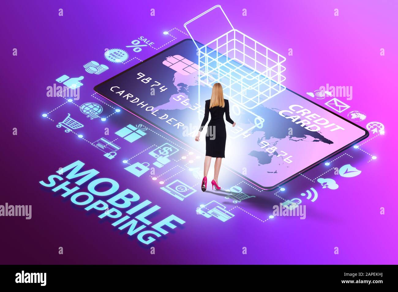 The concept of mobile shopping with smartphone Stock Photo - Alamy