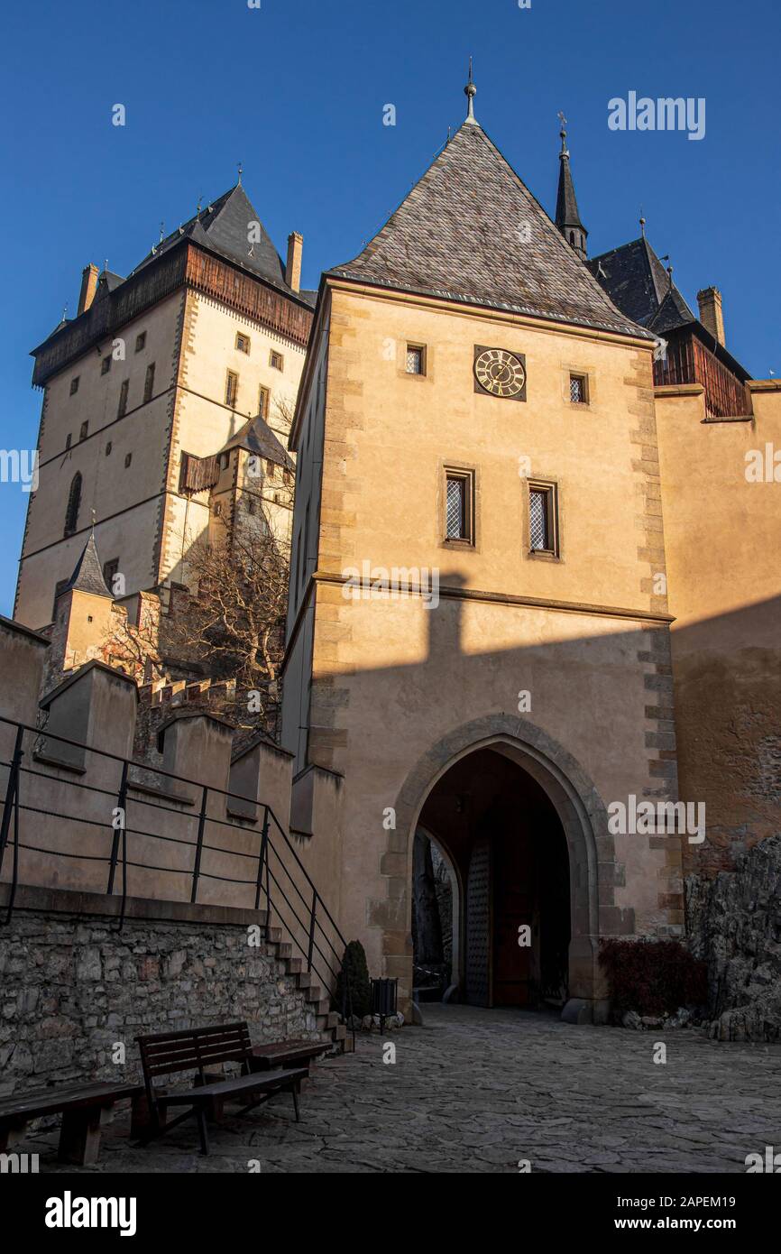 Inner entrance of Karlstejn castle Stock Photo - Alamy