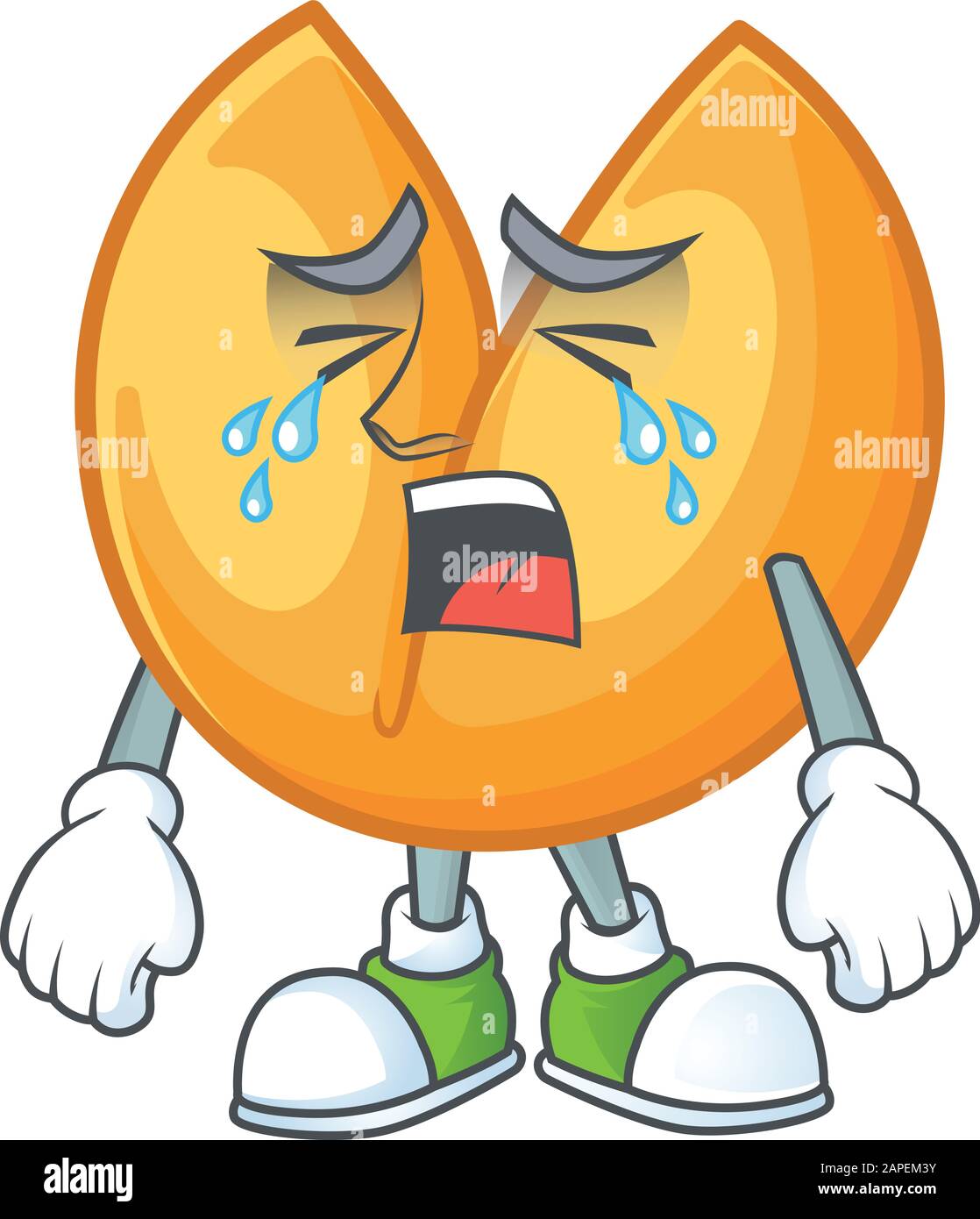Sad of chinese fortune cookie cartoon mascot style Stock Vector Image ...
