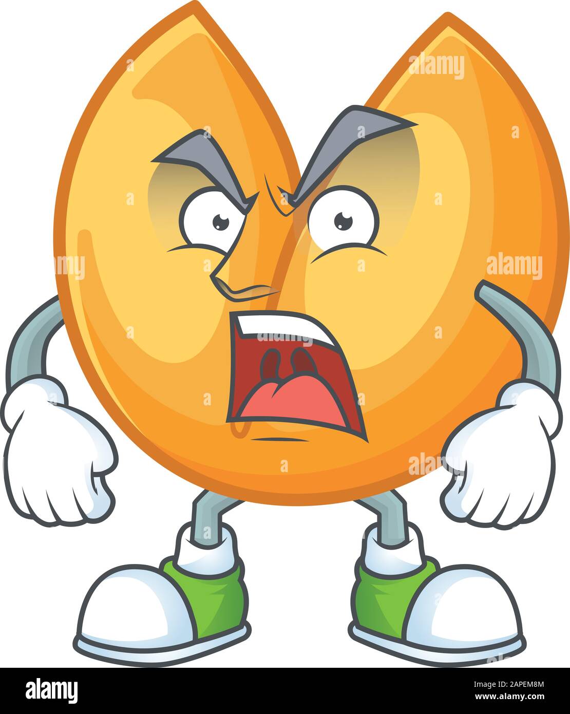 Chinese fortune cookie cartoon character design having angry face Stock ...