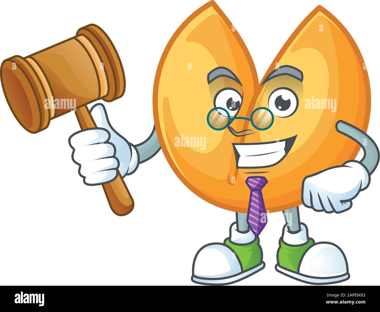 Smart Judge chinese fortune cookie in mascot cartoon character style ...